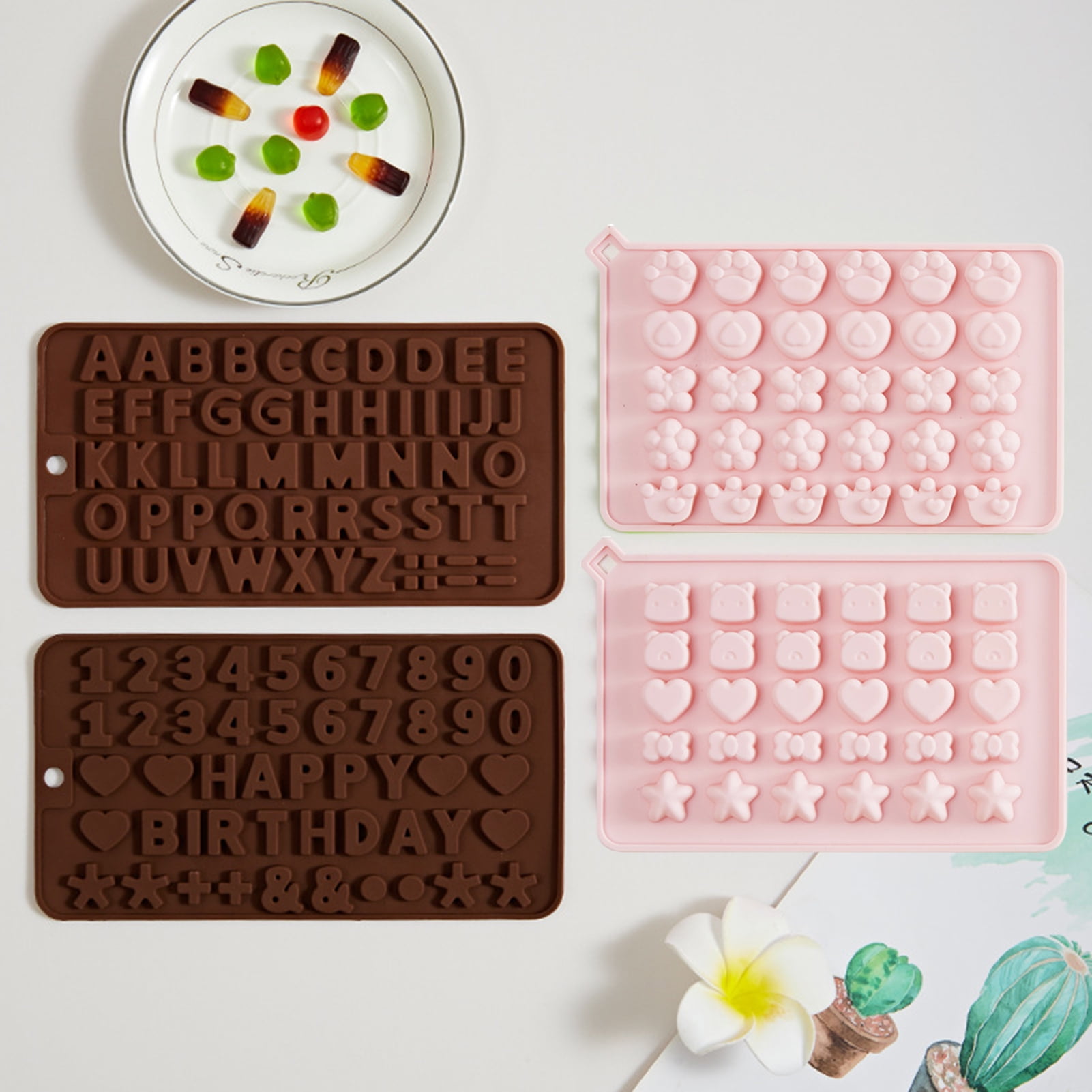 Sunjoy Tech Silicone Candy Mold Gummies Molds Trays Easy Demold Clean ...