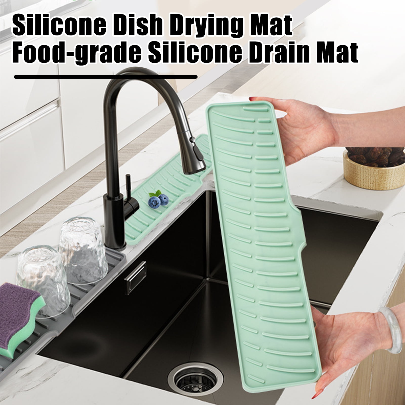 Sunjoy Tech Silicone Drain Pad Faucet Mat Anti-Slip Quick Drying Soap ...