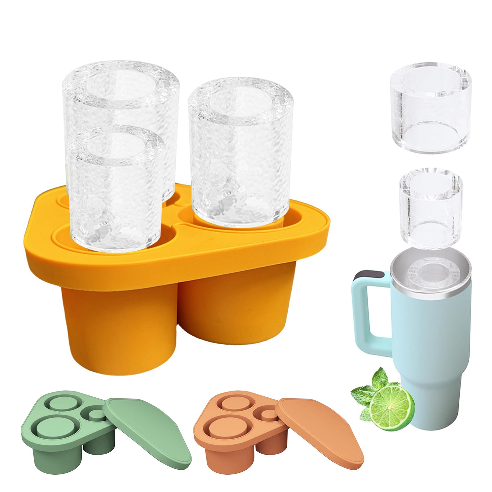 Sunjoy Tech Silicone Ice Cube Tray with Lid for 30-40oz Tumbler Cup ...