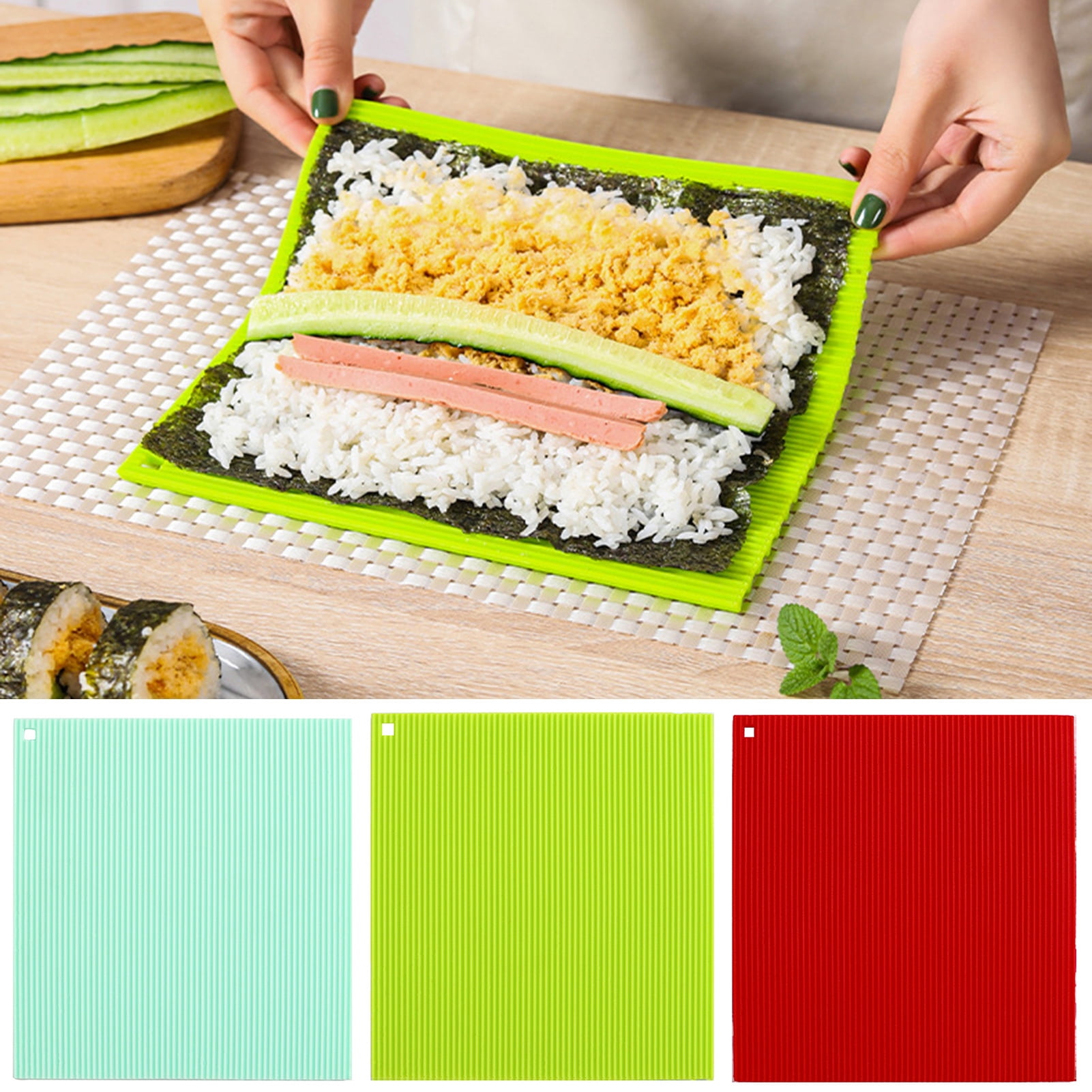 Sunjoy Tech Silicone Sushi Rolling Mat Non-stick Food Grade Easy to ...