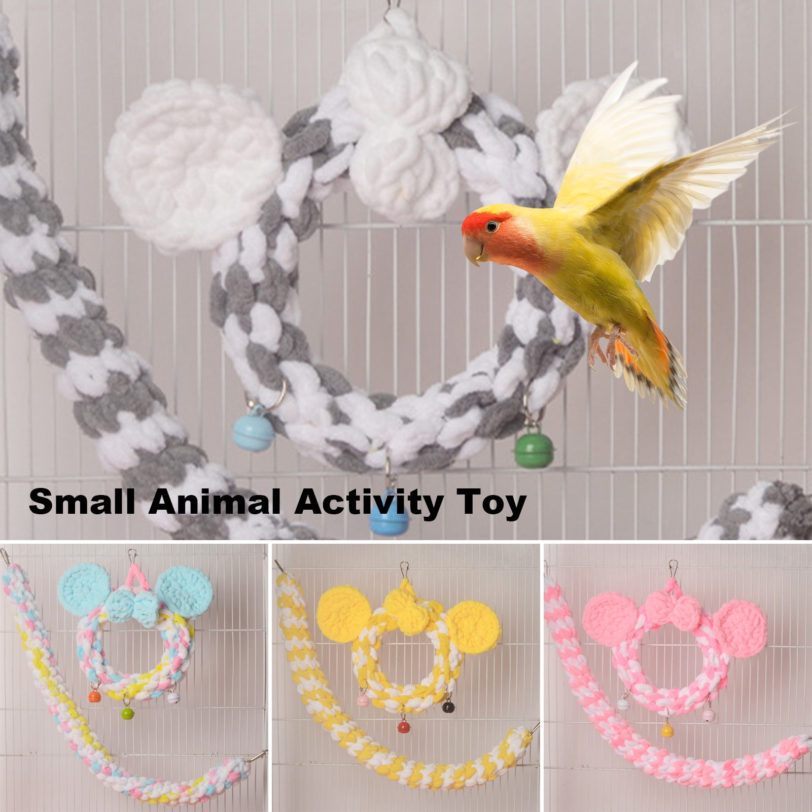 Sunjoy Tech Small Animal Climbing Rope Toy,Hanging Braided Rope with ...