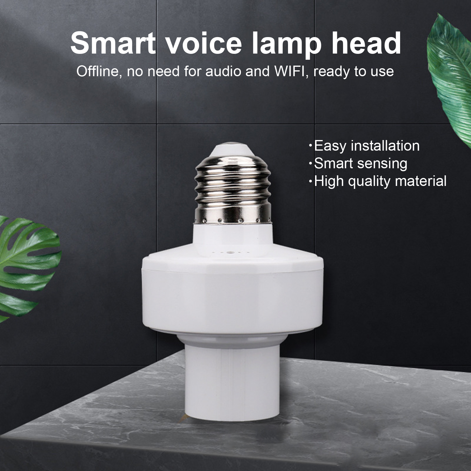 Sunjoy Tech Smart Light Holder Timing Function Timer Setting Voice Command Flame Retardant Easy ...