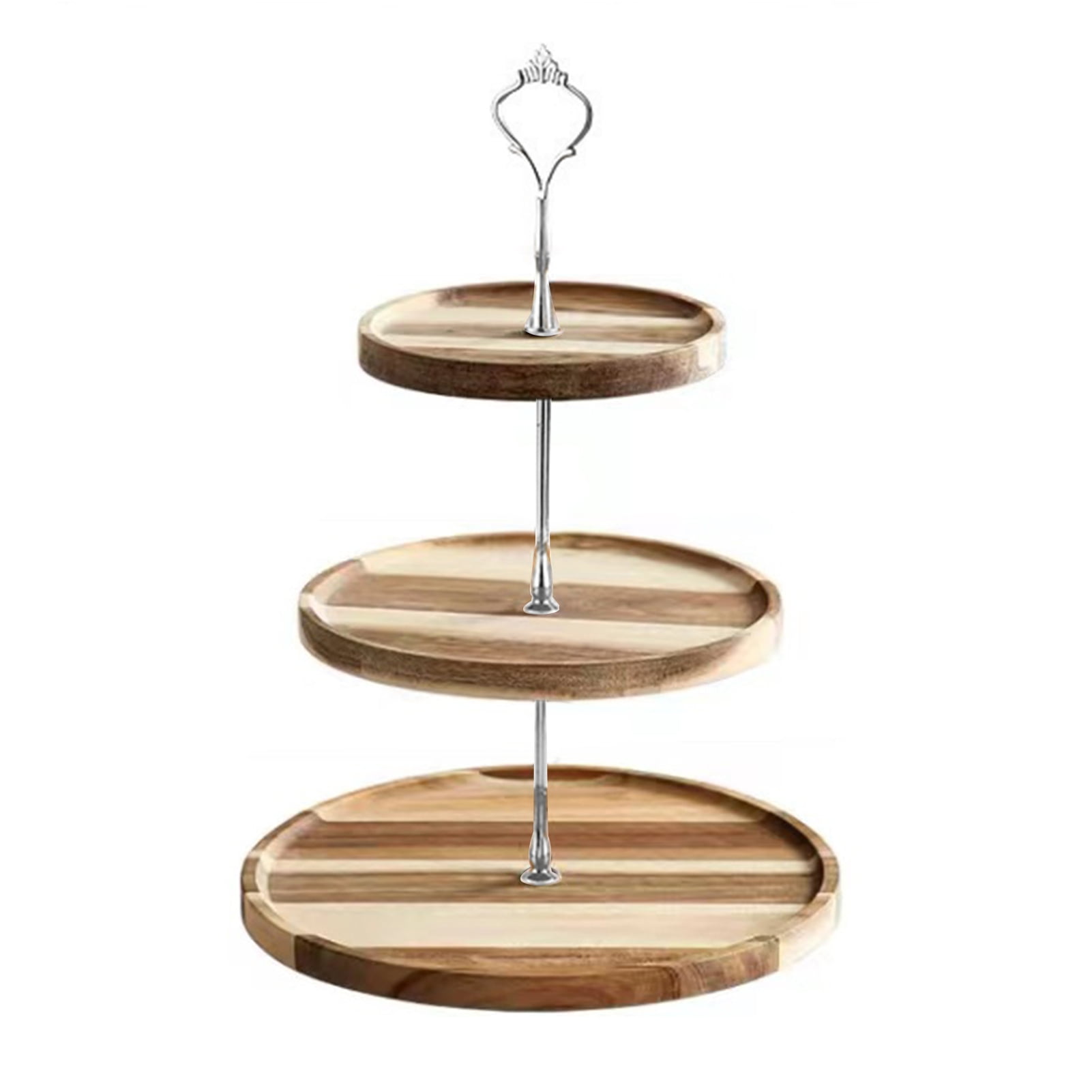 Sunjoy Tech Snack Plate with Handle Removable Wooden Double/ Triple ...