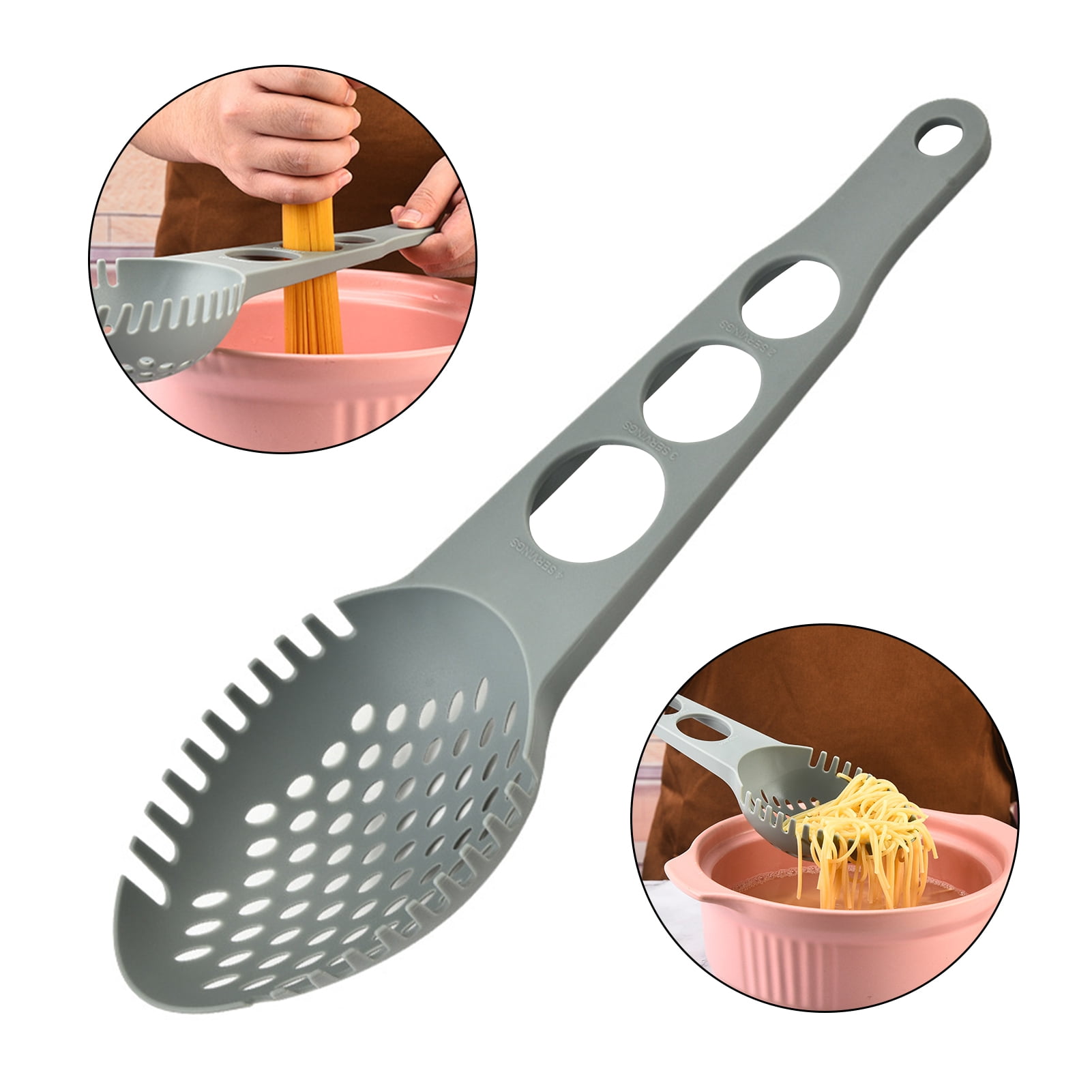 Sunjoy Tech Spaghetti Spoon Slotted Pasta Server with Comfortable Grip ...