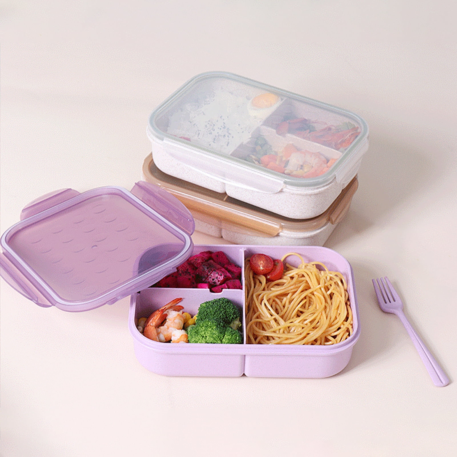 Sunjoy Tech Stain Resistant Bento Box 3 Compartments Large Capacity ...