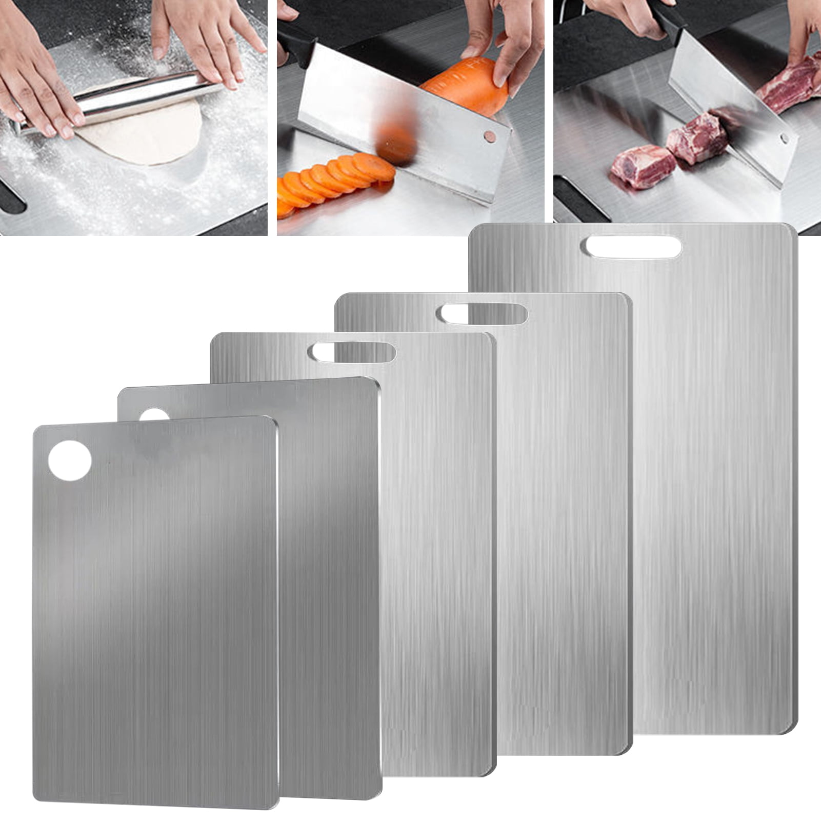 Sunjoy Tech Stainless Steel Cutting Board,Non-Slip Dual-Sided Chopping ...