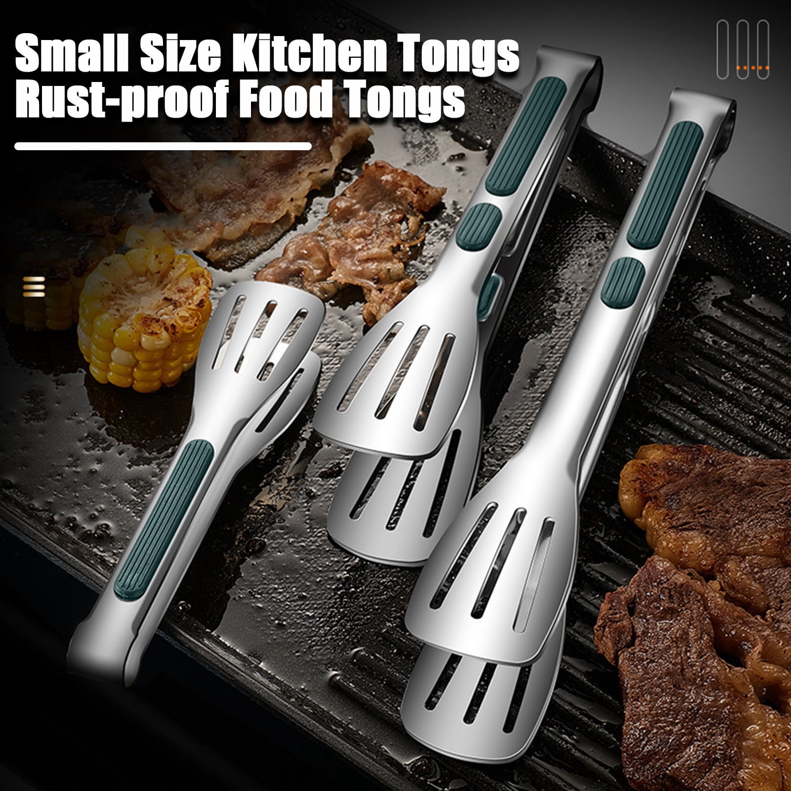 Sunjoy Tech Stainless Steel Food Tongs with Silicone Handle Lightweight ...