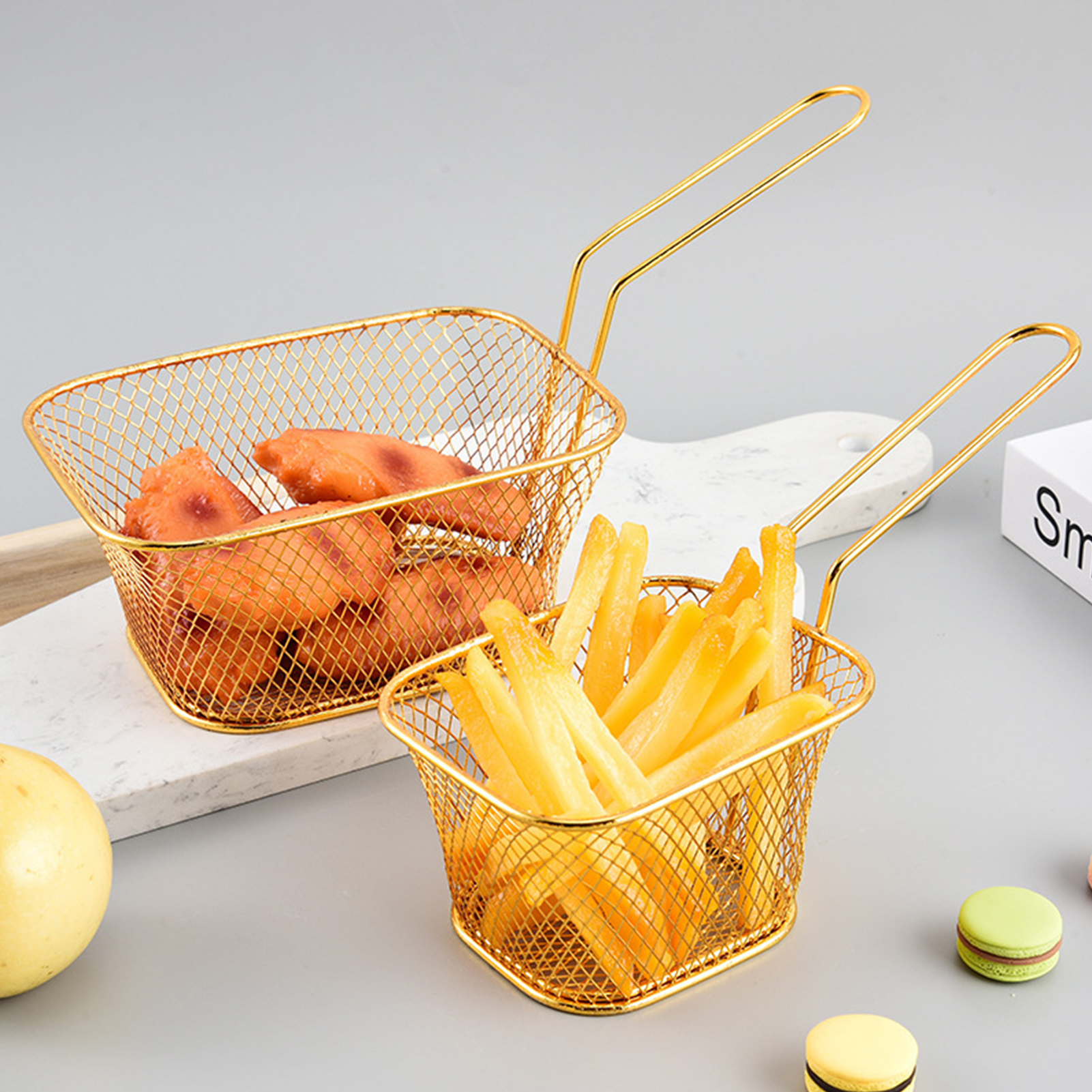 Sunjoy Tech Stainless Steel Fry Basket Strainer for Frying Mini French ...