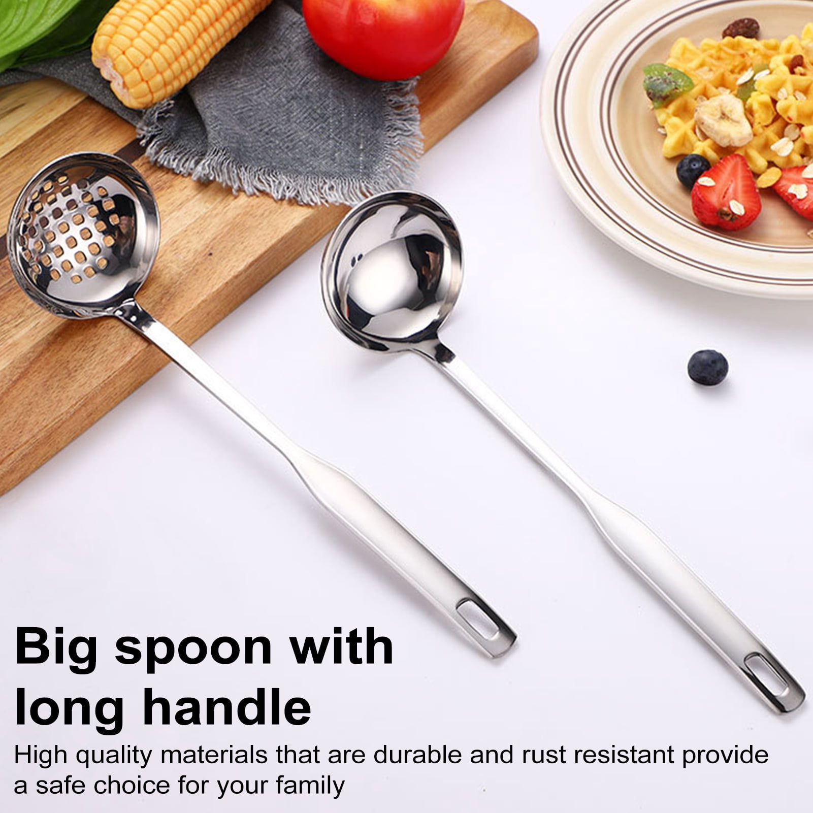 Sunjoy Tech Stainless Steel Hotpot Soup Ladle Spoon Strainer Scoops ...