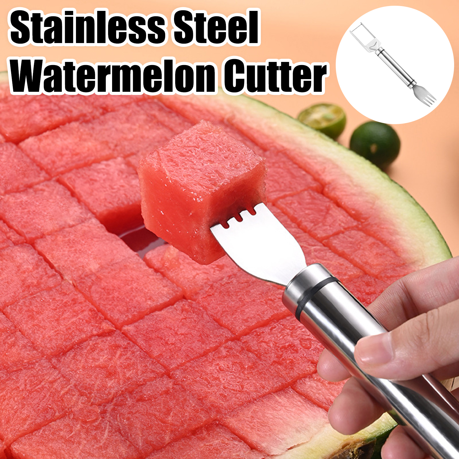 Sunjoy Tech Stainless Steel Watermelon Slicer Fork 2-In-1 Multifunction ...