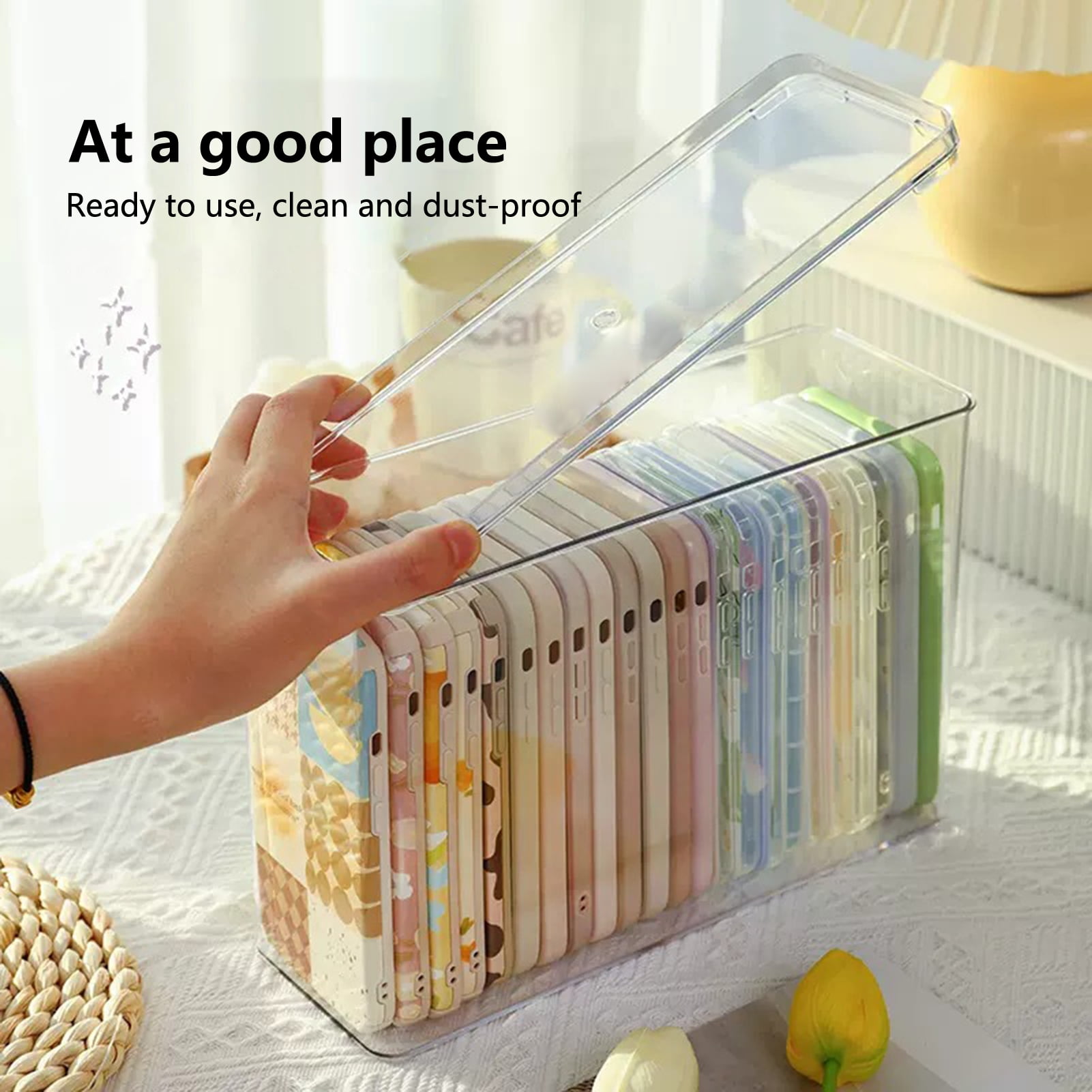 Sunjoy Tech Storage Box Large Capacity Transparent Desktop Mobile Phone ...