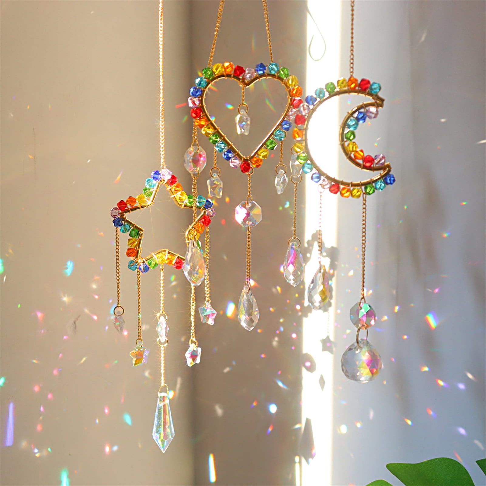 Sunjoy Tech Sun Catcher Delicate Detail Decorative Agate Moon Star ...