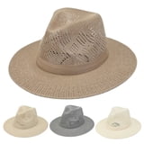 Sunjoy Tech Men's Summer Wide Brim Panama Hat, Beach Straw Fedora ...