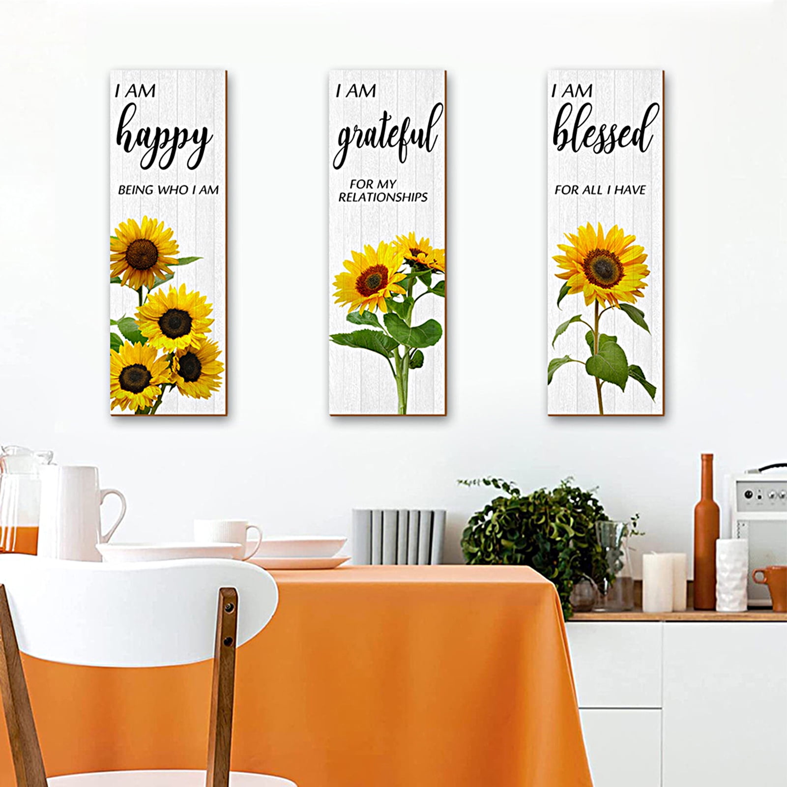 Sunjoy Tech Sunflower Wall Plaque Exquisite Pattern Rustic Style Smooth ...