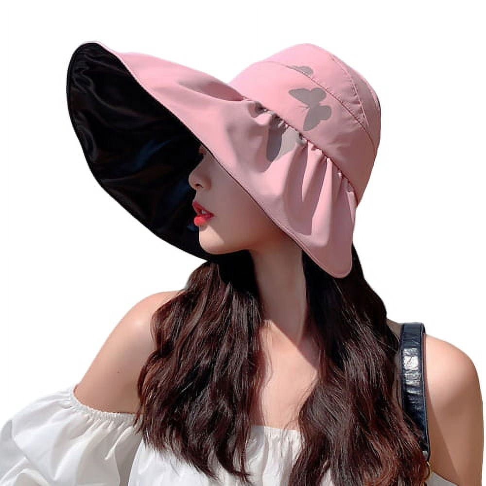 Sunjoy Tech Sunscreen Big Brim Foldable Sun Cap Butterflies Print Empty ...