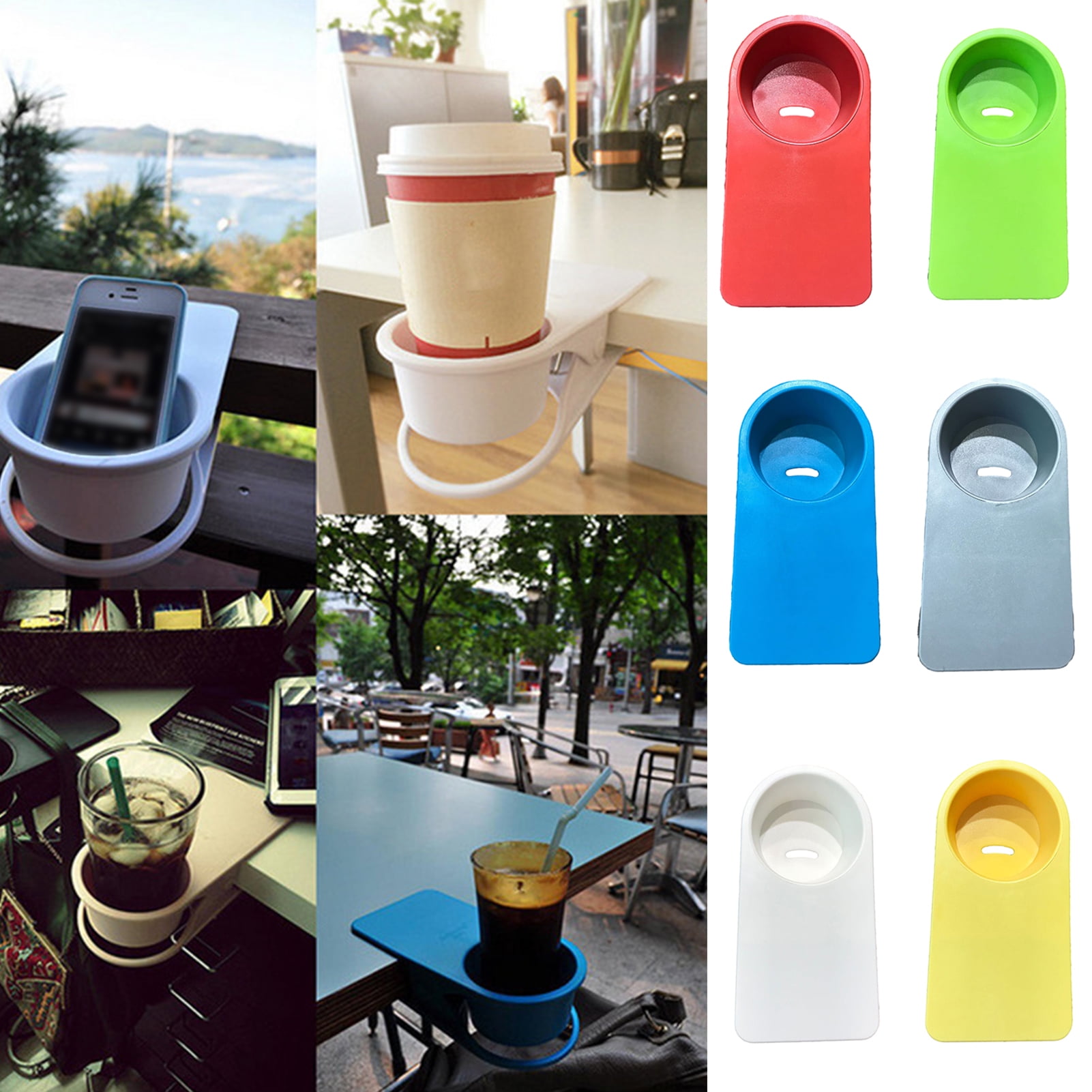 Sunjoy Tech Table Cup Holder Space-saving Clip No More Spills Table Cup ...
