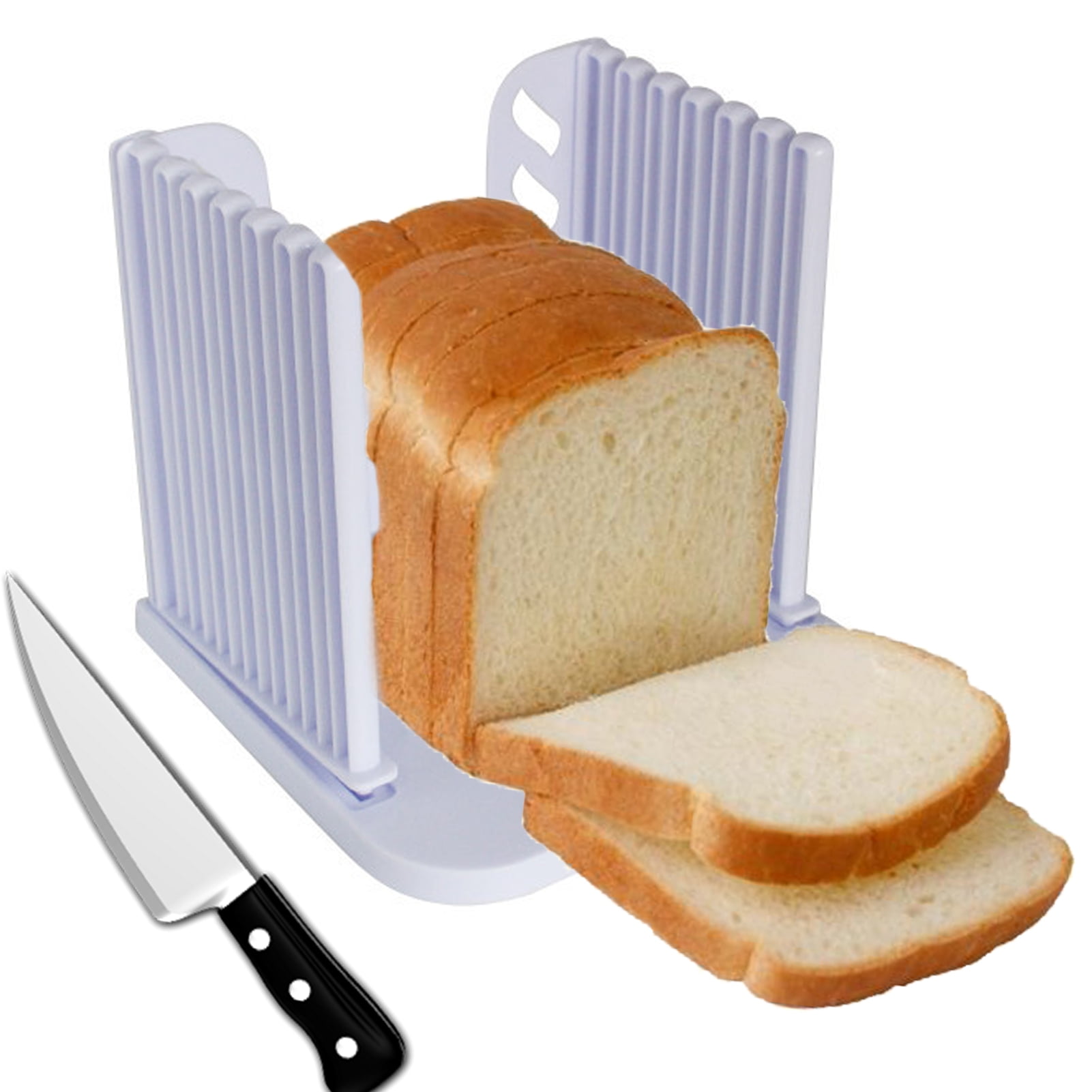 Sunjoy Tech Toast Cutter Bread Slicer Guide Adjustable Width Cutter for Homemade Bread Foldable ...