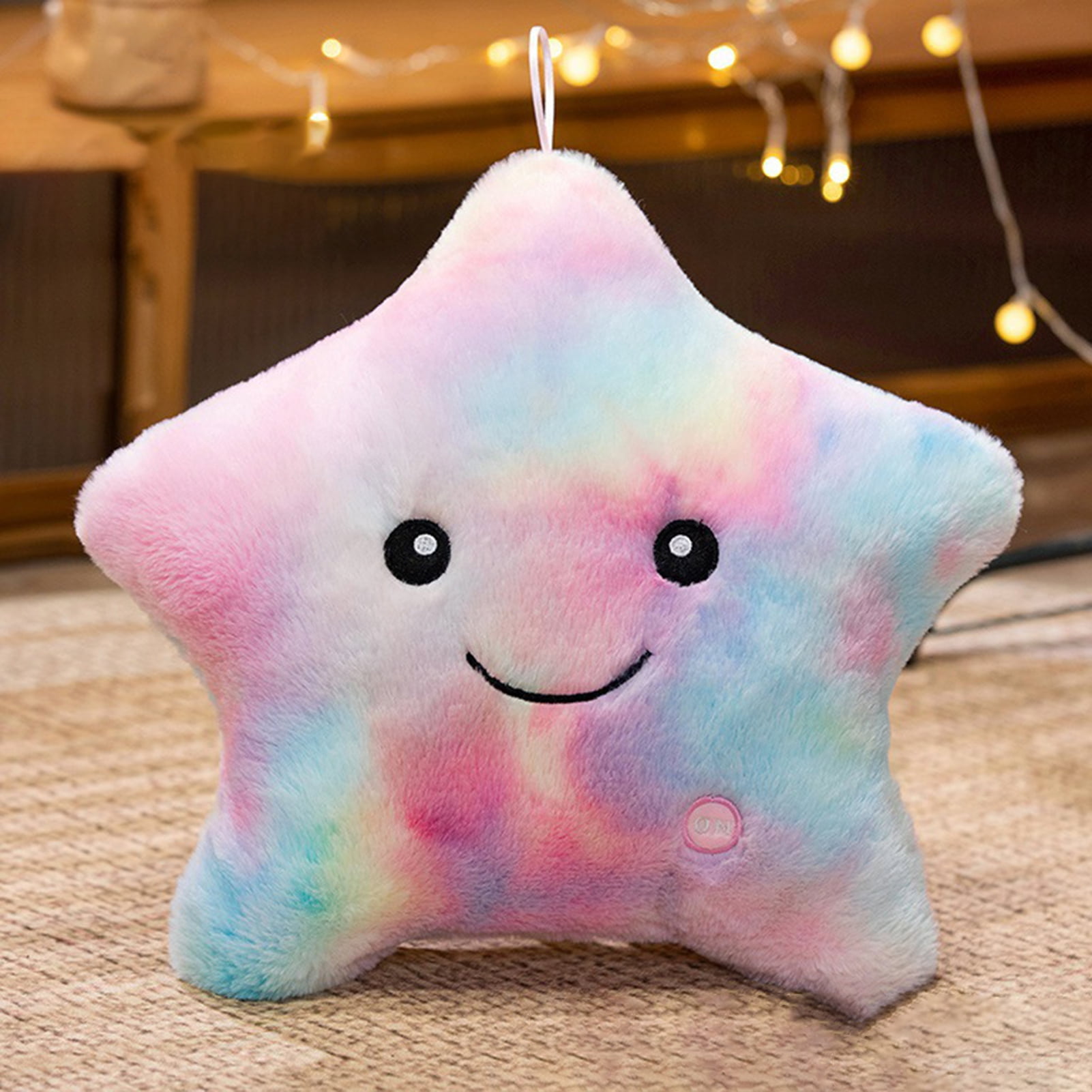 Sunjoy Tech Twinkle Star Pillow Stuffed Star LED Light Up Cushion Glowing Star Throw Pillow ...