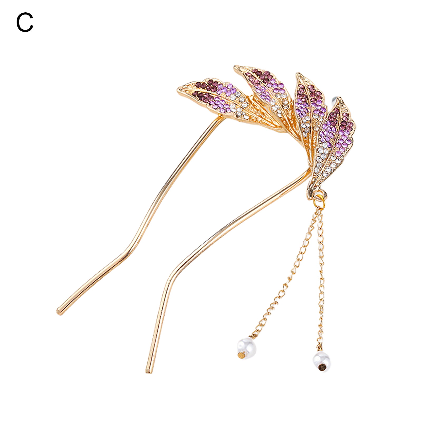 Sunjoy Tech U-shaped Faux Pearls Tassel Hair Fork Gift Women Elegant ...