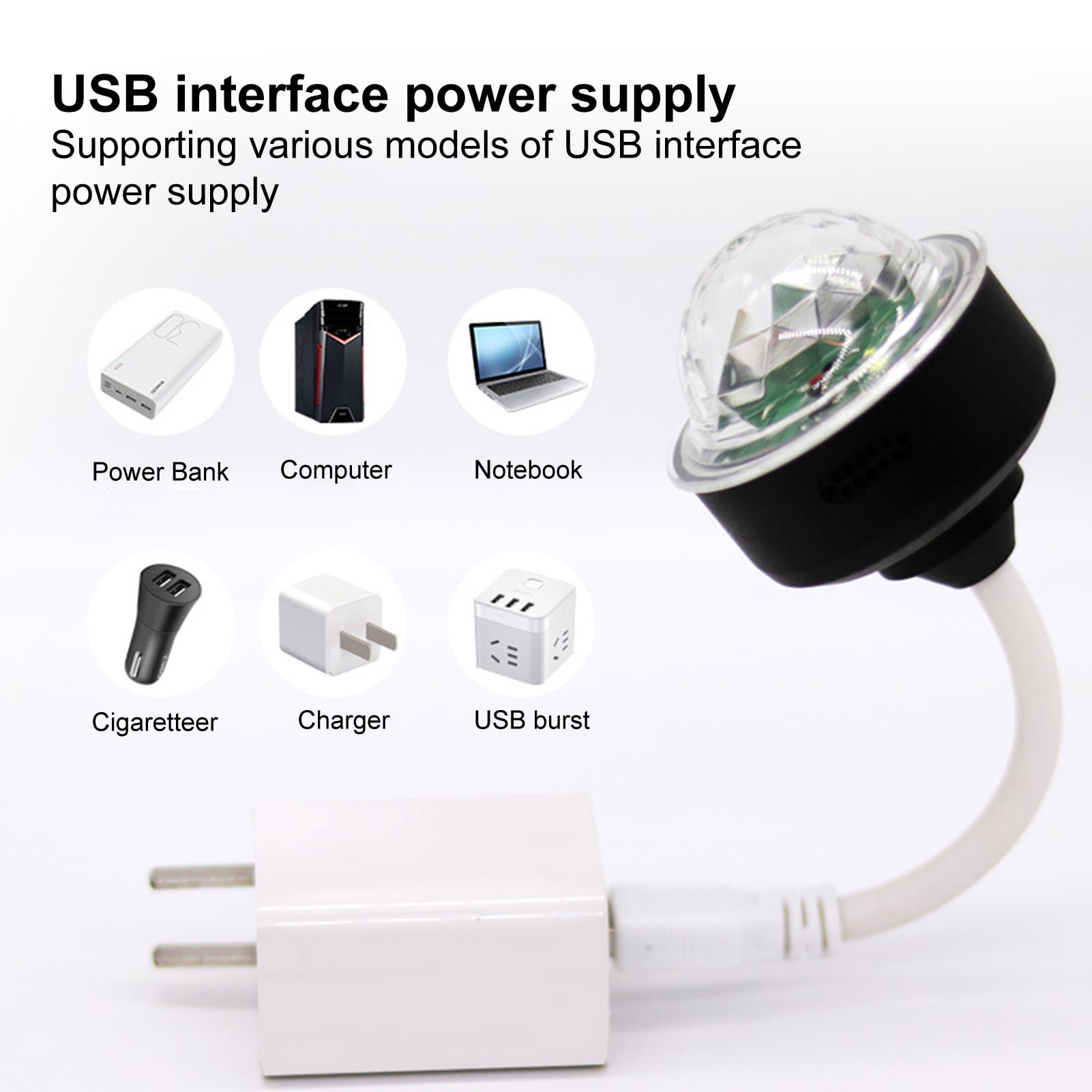Sunjoy Tech USB Disco Lamp Flexible Hose Design Multiple Lighting Modes ...