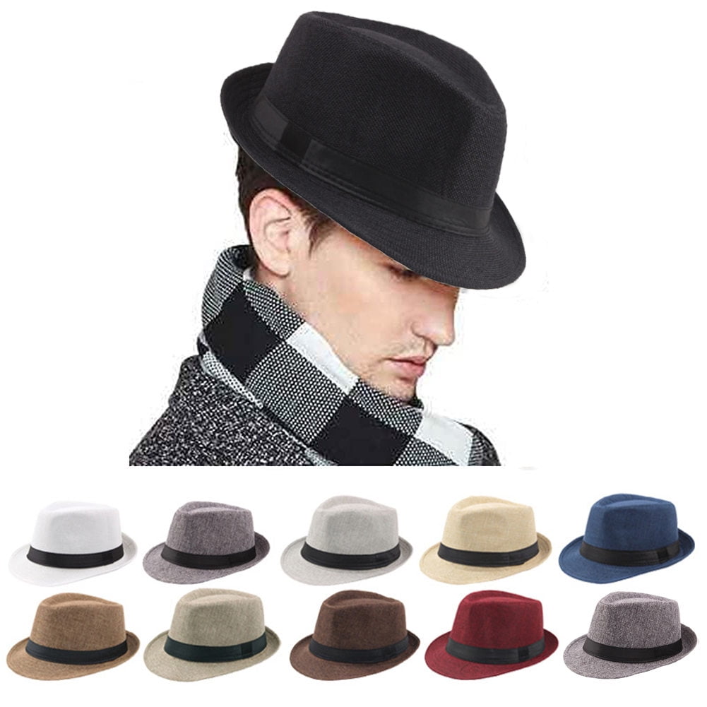 Sunjoy Tech Unisex Classic Fedora Hat Panama Wide Brim Hat Sun Hats ...