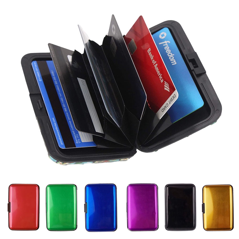 Sunjoy Tech Unisex RFID Blocking Waterproof Metal Card Holder 6 ...