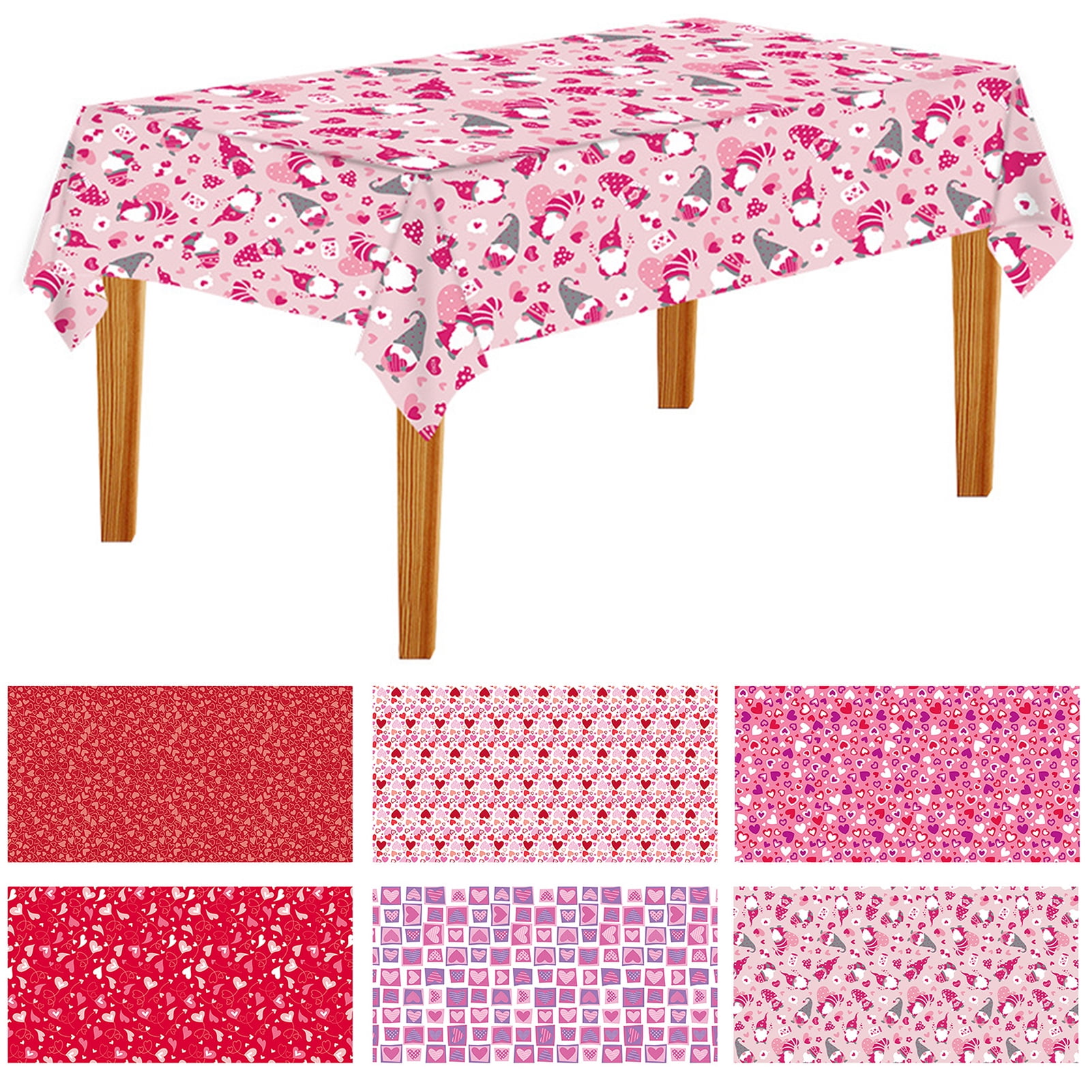 Sunjoy Tech Valentine's Day Tablecloth Heart Printed Vibrant Color ...