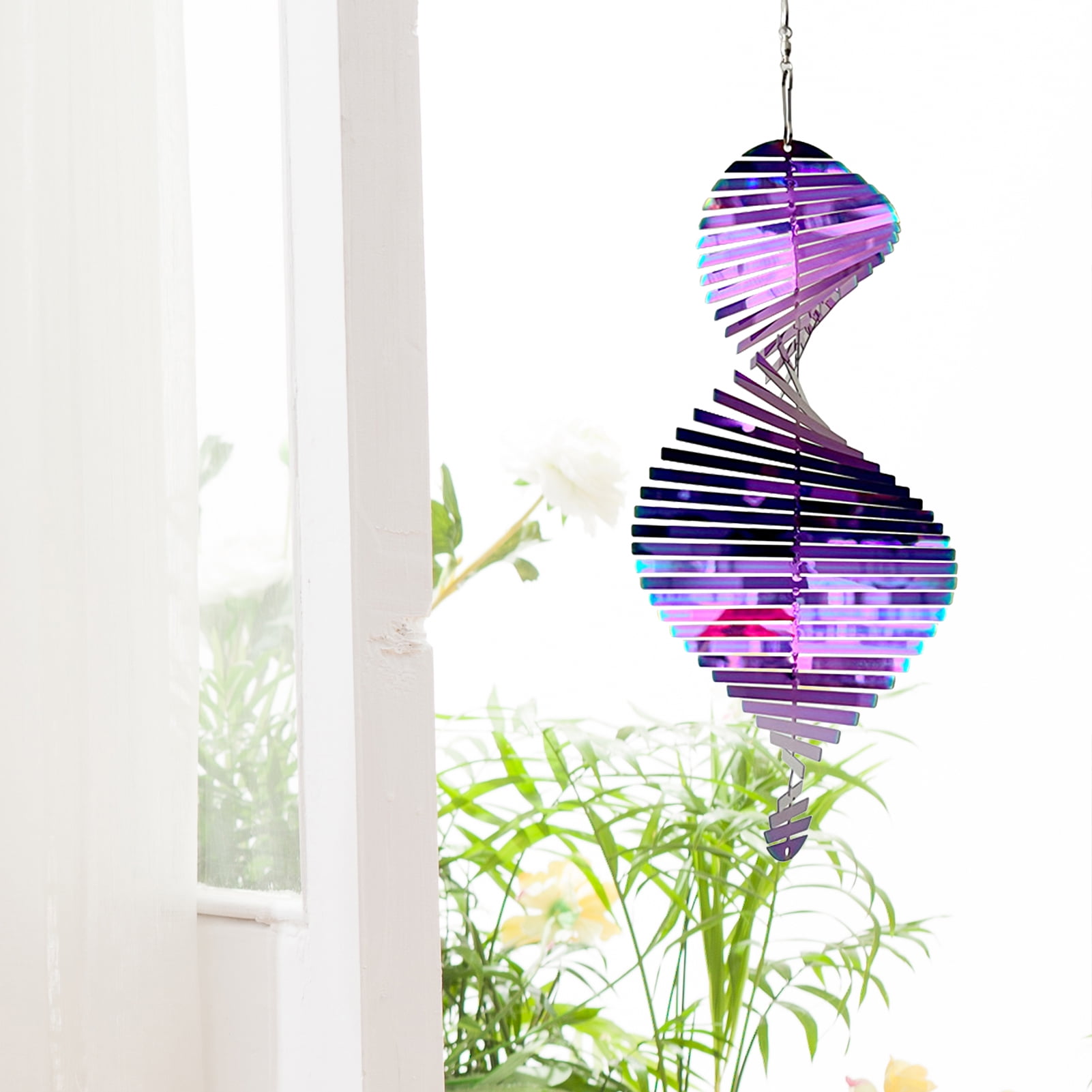 Sunjoy Tech Wind Chime 3D Shape 360 Degrees Rotating Creative Hanging ...