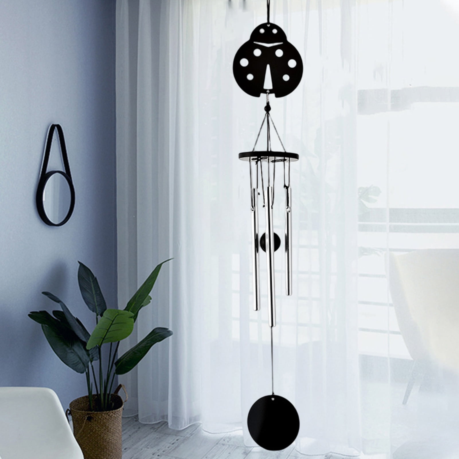 Sunjoy Tech Wind Chime Handmade Metal Butterfly Ladybug Shape Hanging ...