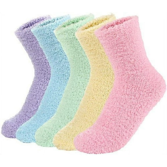 Ankle Socks for Women Fuzzy Fluffy Cozy Slipper Warm Soft Winter Plush ...