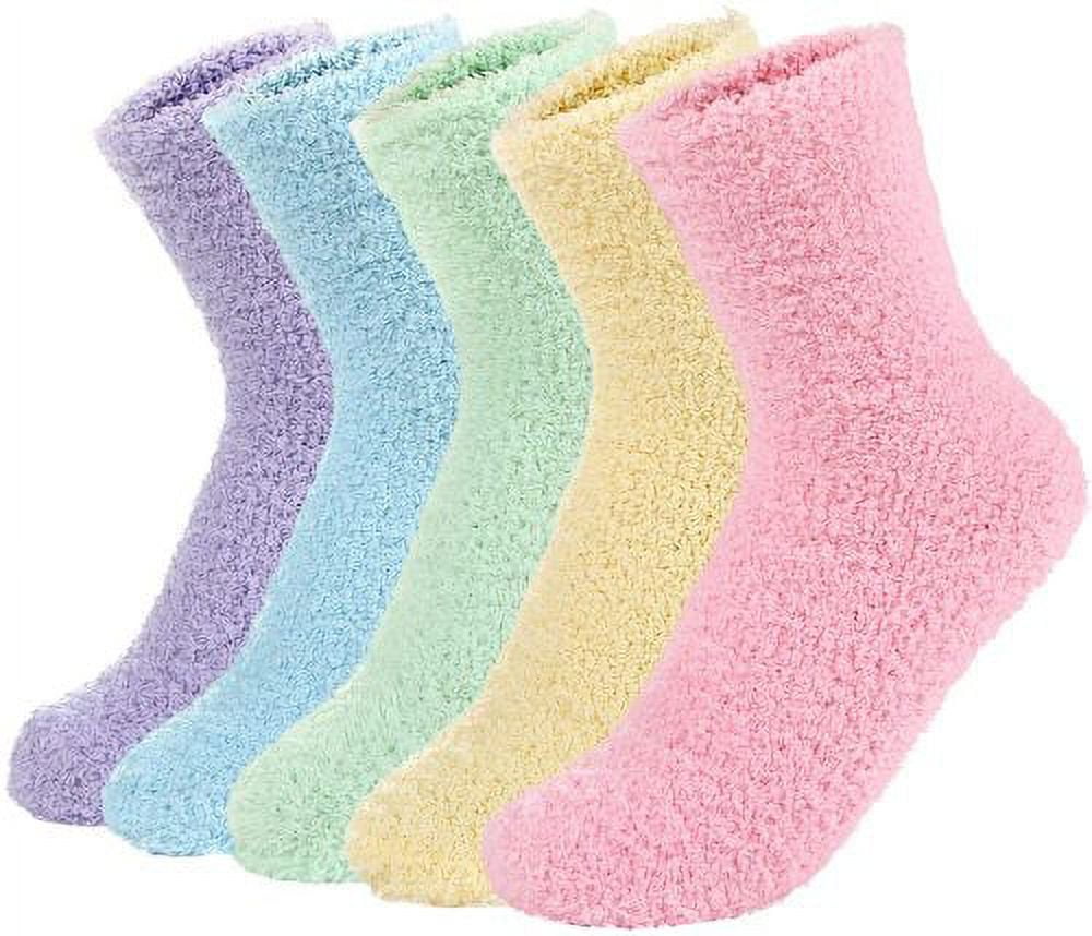 Sunjoy Tech Women Fuzzy Cozy Slipper Socks, Fluffy Cotton Winter ...