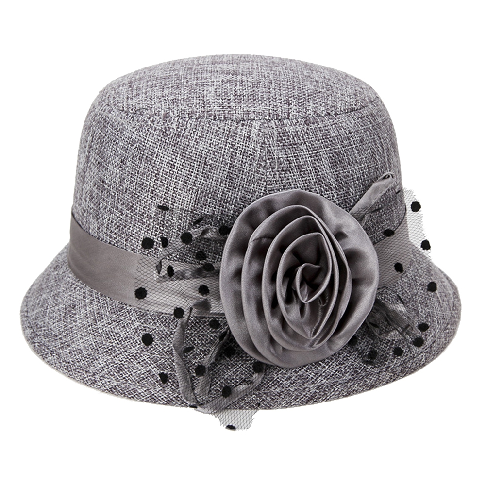 Sunjoy Tech Womens Polka Dot Mesh Flower Bowler Bucket Hat Outdoor Sun ...