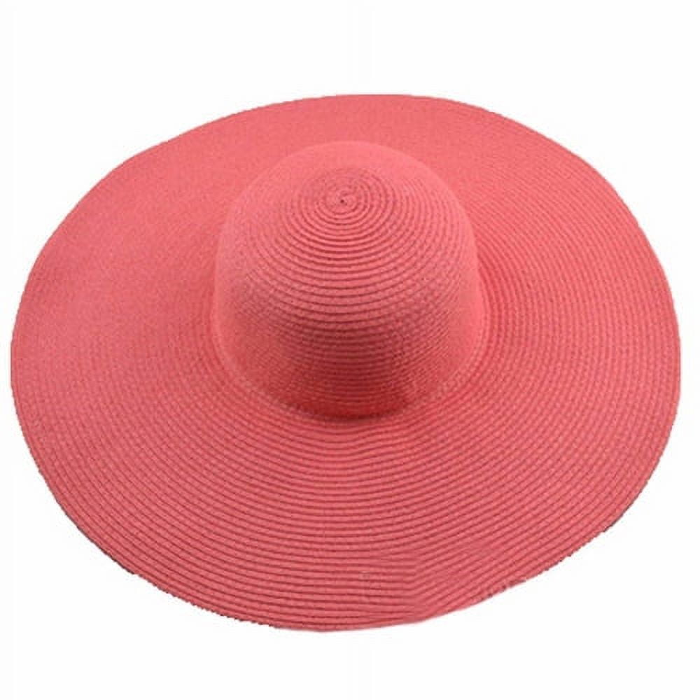 Sunjoy Tech Womens Wide Brim Straw Hat Big Floppy Foldable Roll Up Cap