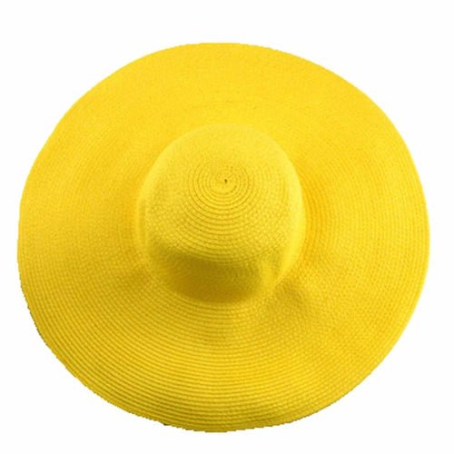Sunjoy Tech Womens Wide Brim Straw Hat Big Floppy Foldable Roll Up Cap