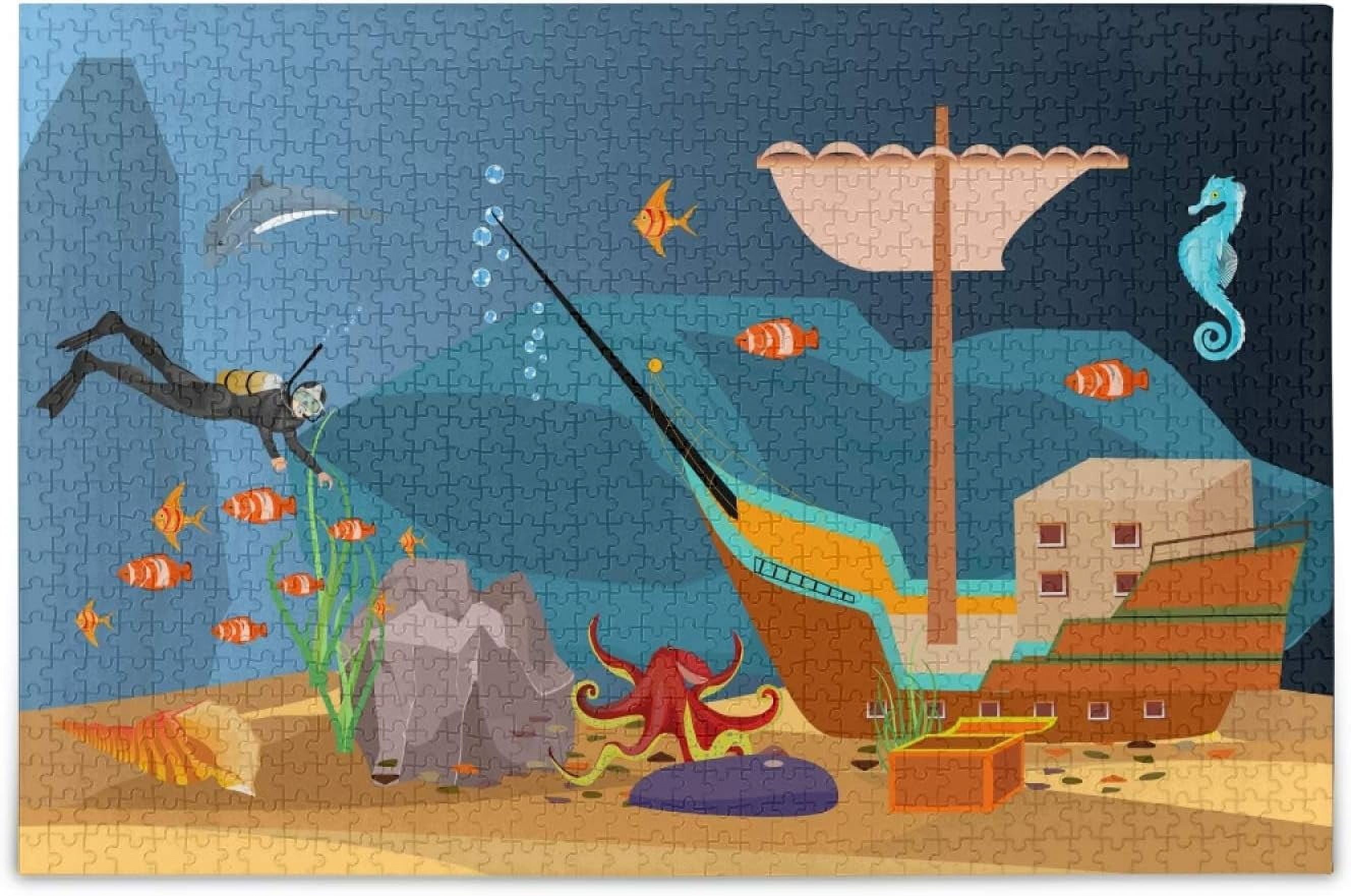 Sunken Ship Treasure with Diver Jigsaw Puzzle for Adults 300 Pieces ...