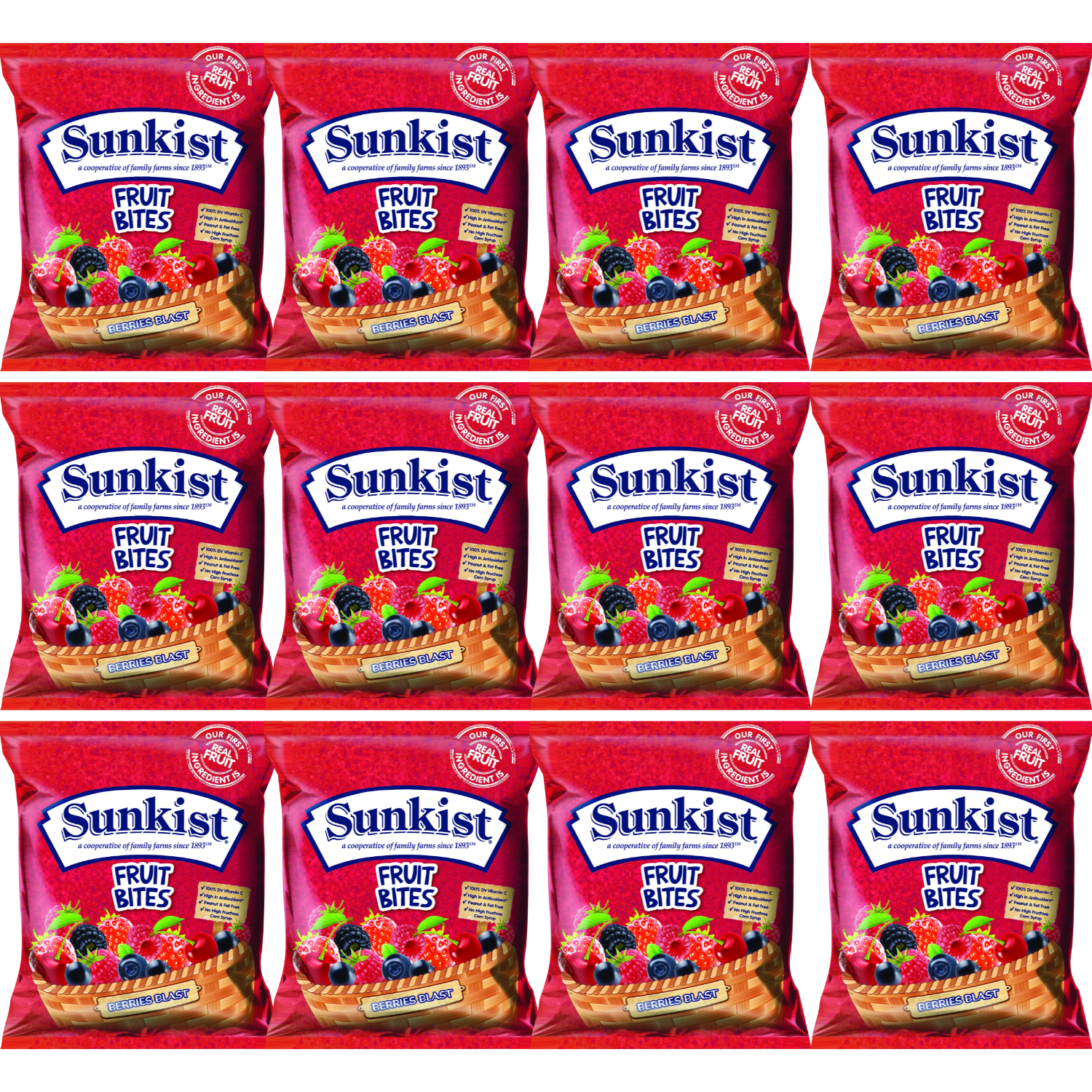 Sunkist Assorted Fruits Snacks Berries Blast, Peanut & Fat-Free No High ...