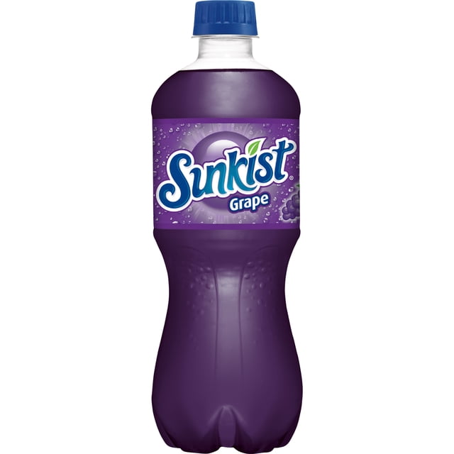 Sunkist Caffeine Free Grape Soda Pop, 20 fl oz, Bottle - Walmart.com
