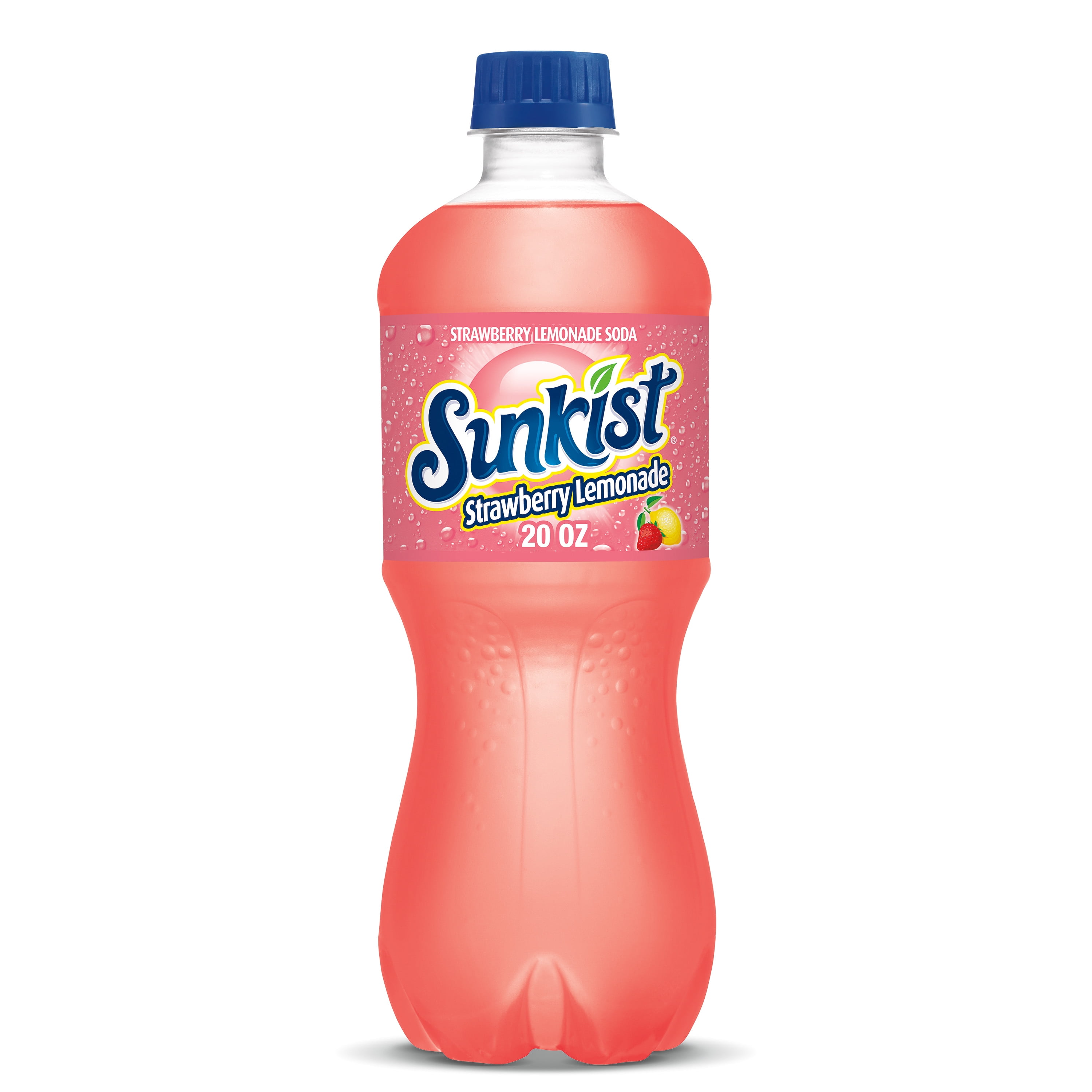 Sunkist Caffeine Free Strawberry Lemonade Soda Pop, 20 fl oz, Bottle ...