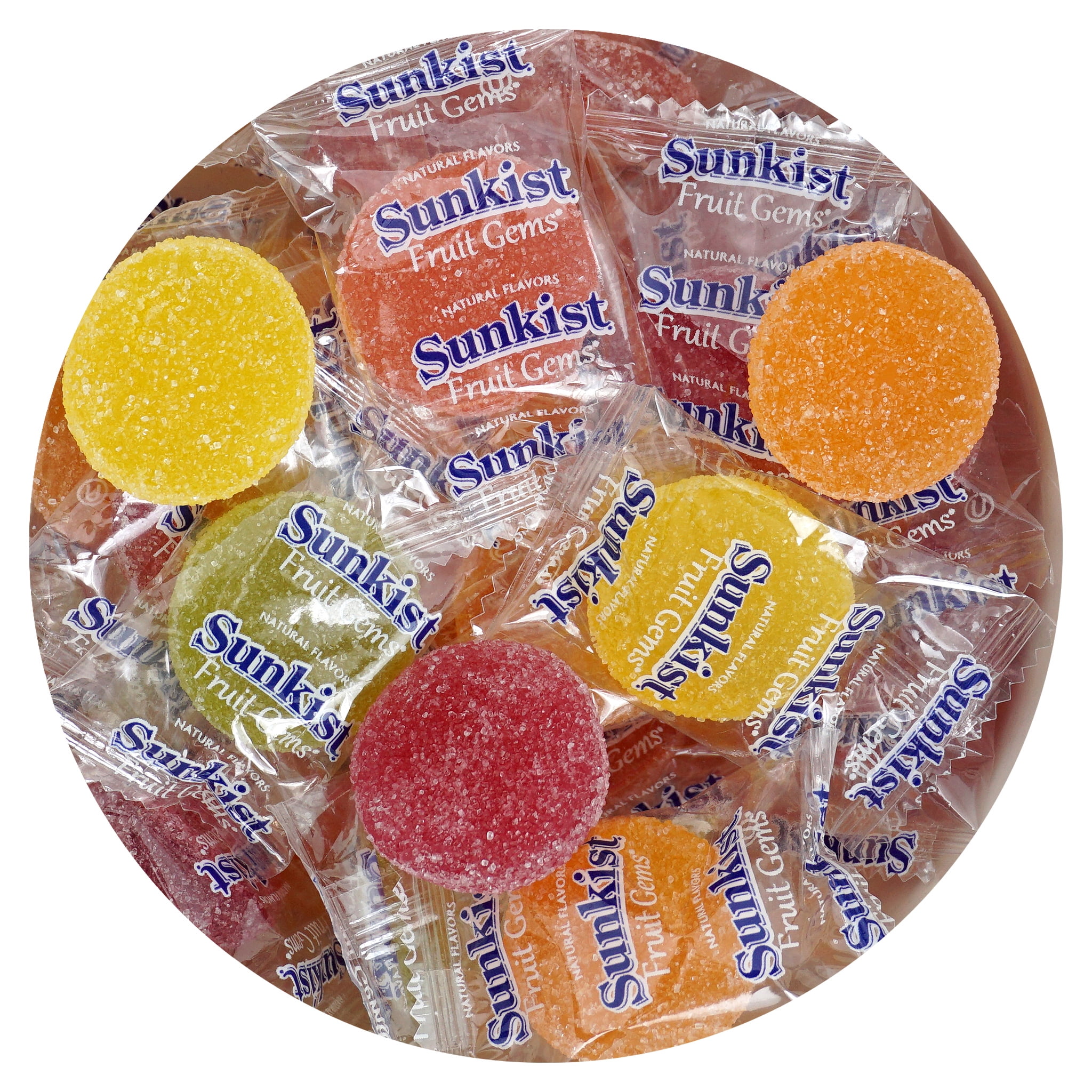 Sunkist Fruit Gems, 1 Pound Bulk Bag, Fruit Gems, Soft Candy ...