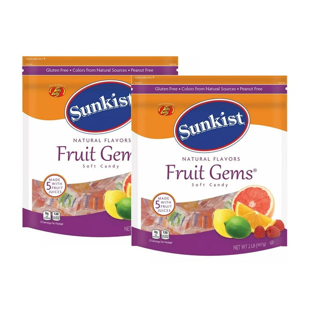 Sunkist Fruit Gems Assorted Soft Candy, 2 lbs. | 2 PACK - Walmart.com
