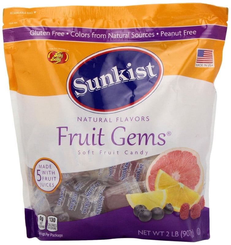 Sunkist Candy Flavored Fruit Gems, Assorted Flavors, 2 lbs - Walmart.com