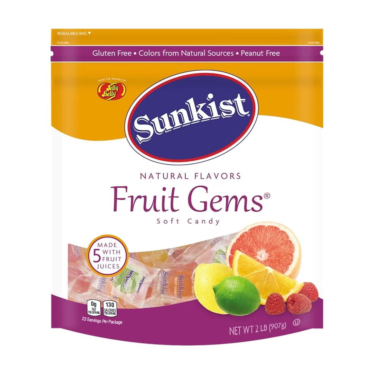 Sunkist Candy Flavored Fruit Gems, Assorted Flavors, 2 lbs - Walmart.com