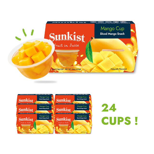 Sunkist Mango Fruit Cup 4oz 24counts - Walmart.com