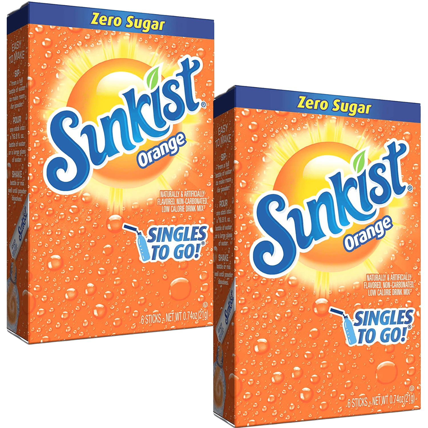 Sunkist Orange Soda Singles To Go Drink Mix, Sugar-Free Caffeine-free Non-carbonated Water ...