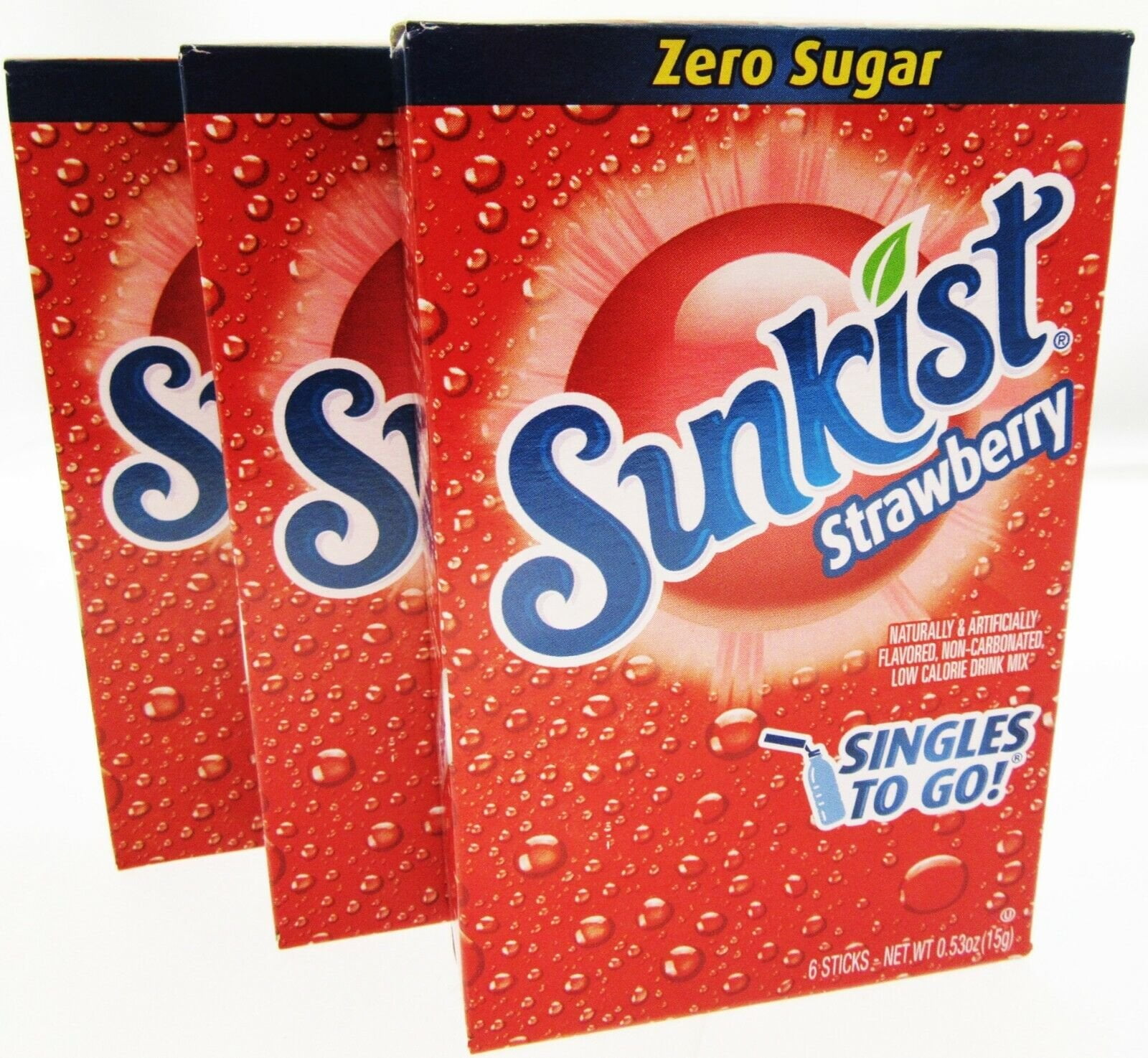 Sunkist Singles to Go! Strawberry Drink Mix, 6 count, 0.53 oz - Walmart.com