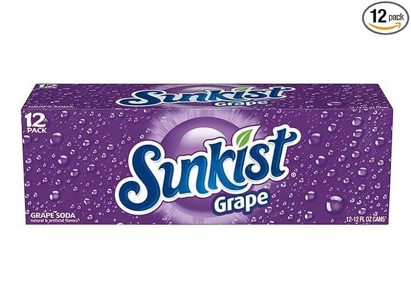 Sunkist Grape Soda, 12 Pack 12 oz Cans, Refreshing Citrus Blend by ...