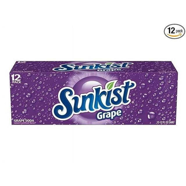 Sunkist Grape Soda, 12 Pack 12 oz Cans, Refreshing Citrus Blend by ...