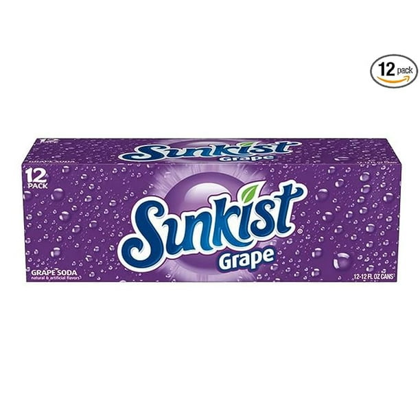 Sunkist Soda Bundled by Louisiana Pantry (Grape, 12 Pack 12 oz Cans ...