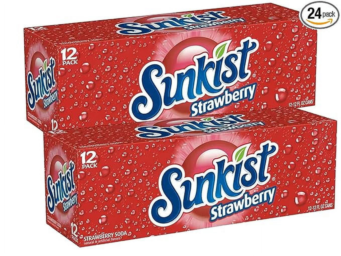Sunkist Soda Bundled by Louisiana Pantry (Strawberry, 24 Pack 12 oz ...