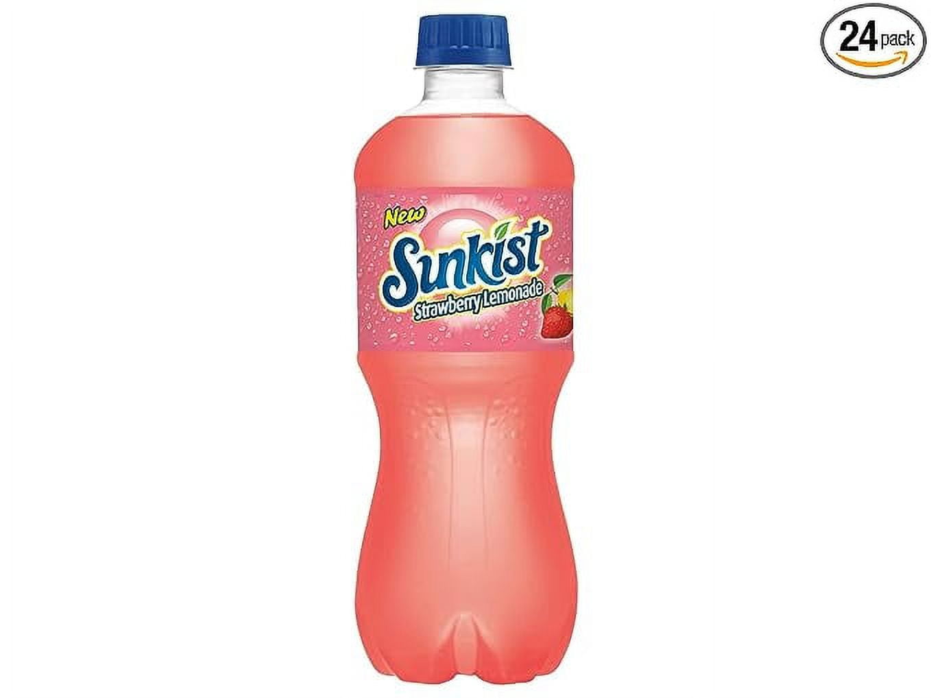 Sunkist Strawberry Lemonade Soda, Refreshing Citrus Berry Flavor, 20 oz ...